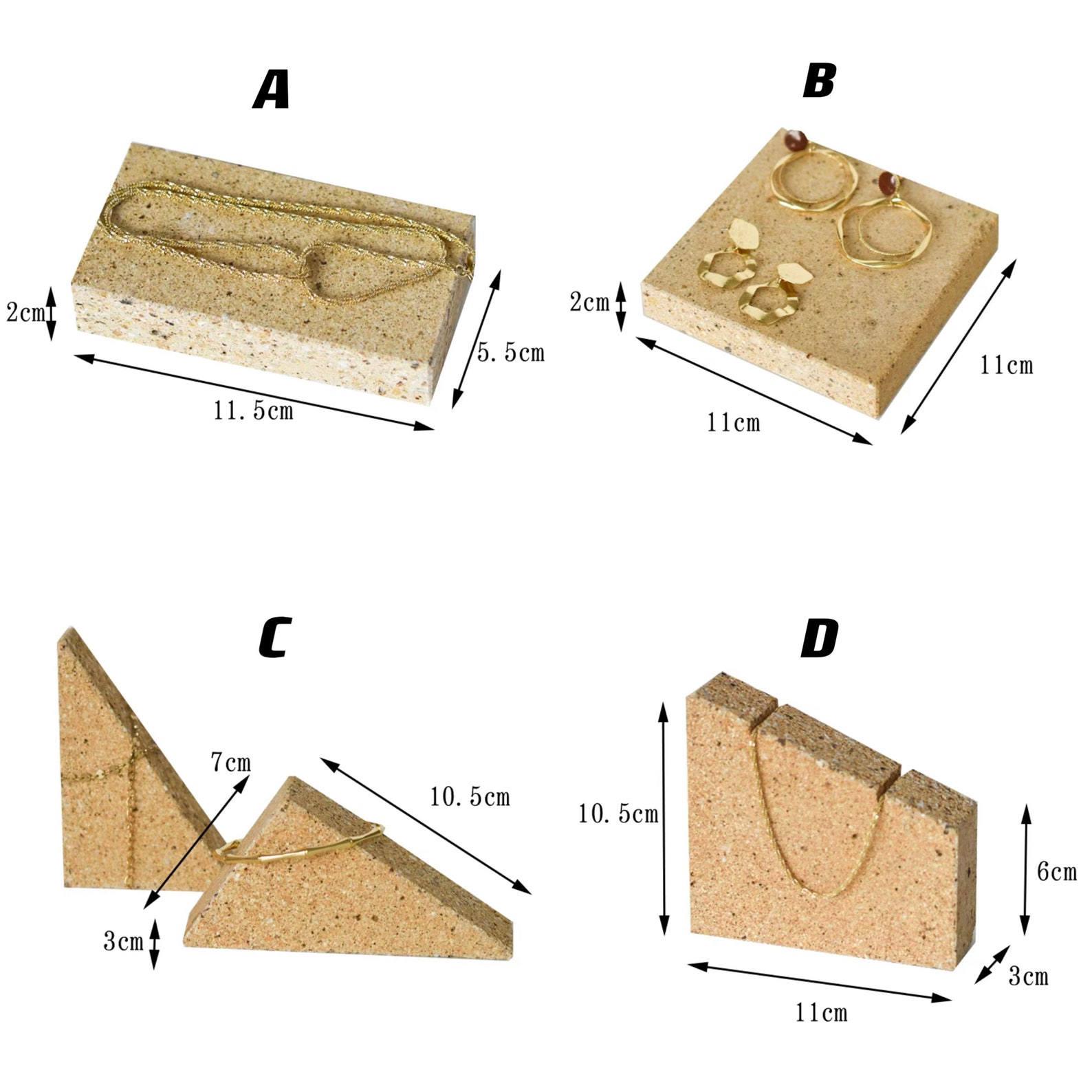Nature Stone Jewelry Display Marble Jewelry Display Set - Etsy