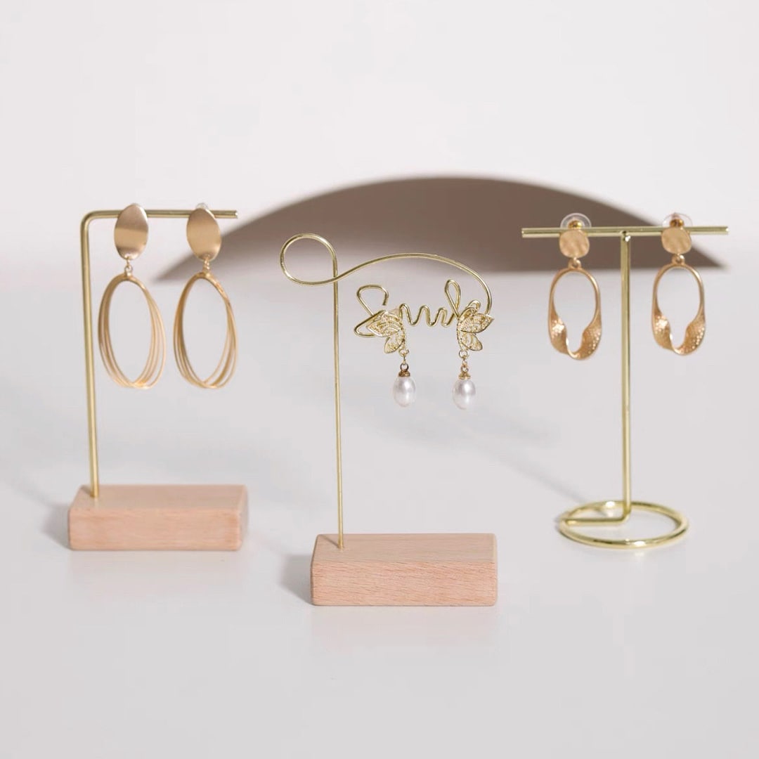 Light Wood Earrings Display Stand, Unique Earrings Holder, Jewelry ...