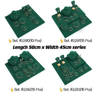 Green Jewelry Display Set, Jewelry Display Stand, Ring Display Holder ...