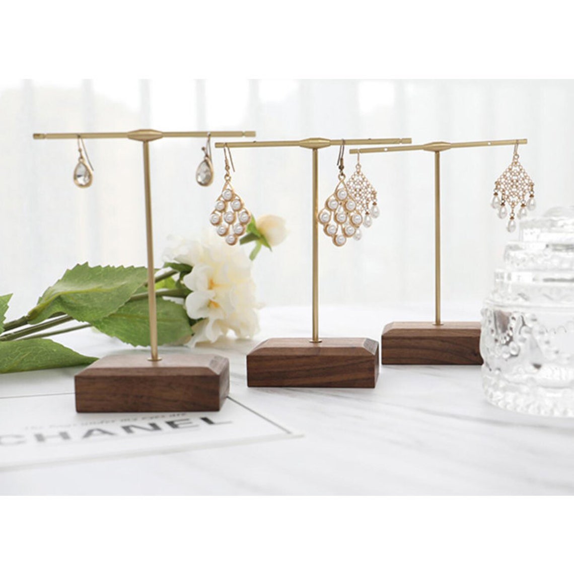 T-bar Earrings Display Stand Wood Jewelry Display Earrings - Etsy
