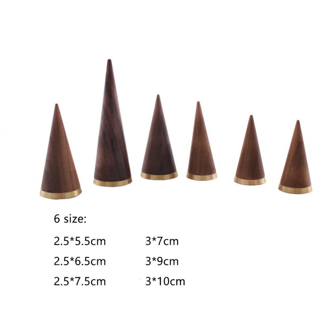 Wood Ring Cone Wood Jewelry Display Walnut Ring Displays - Etsy
