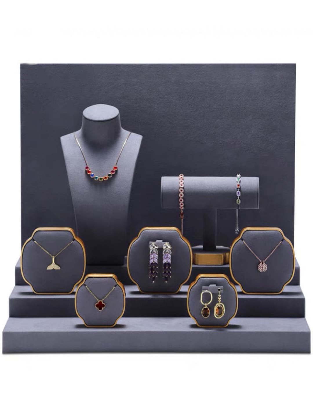 Unique Gray Jewelry Display Set, Jewelry Display Stand, Ring Display ...