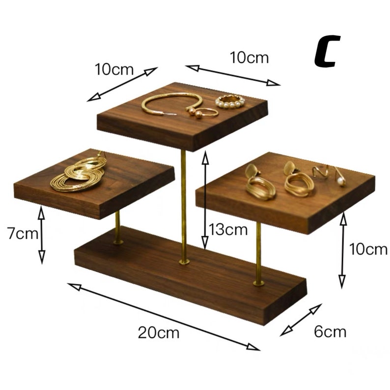 Dark Wood Jewelry Display Riser Unique Jewelry Display Holder - Etsy