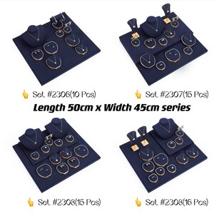 Blue Jewelry Display Set, Jewelry Display Stand, Ring Display Holder ...