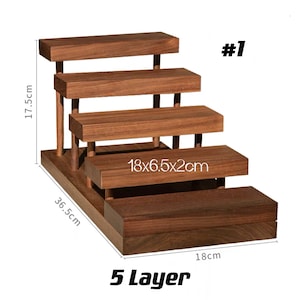 Dark Wood Jewelry Display Riser for Craft Show, Earring Display Holder ...