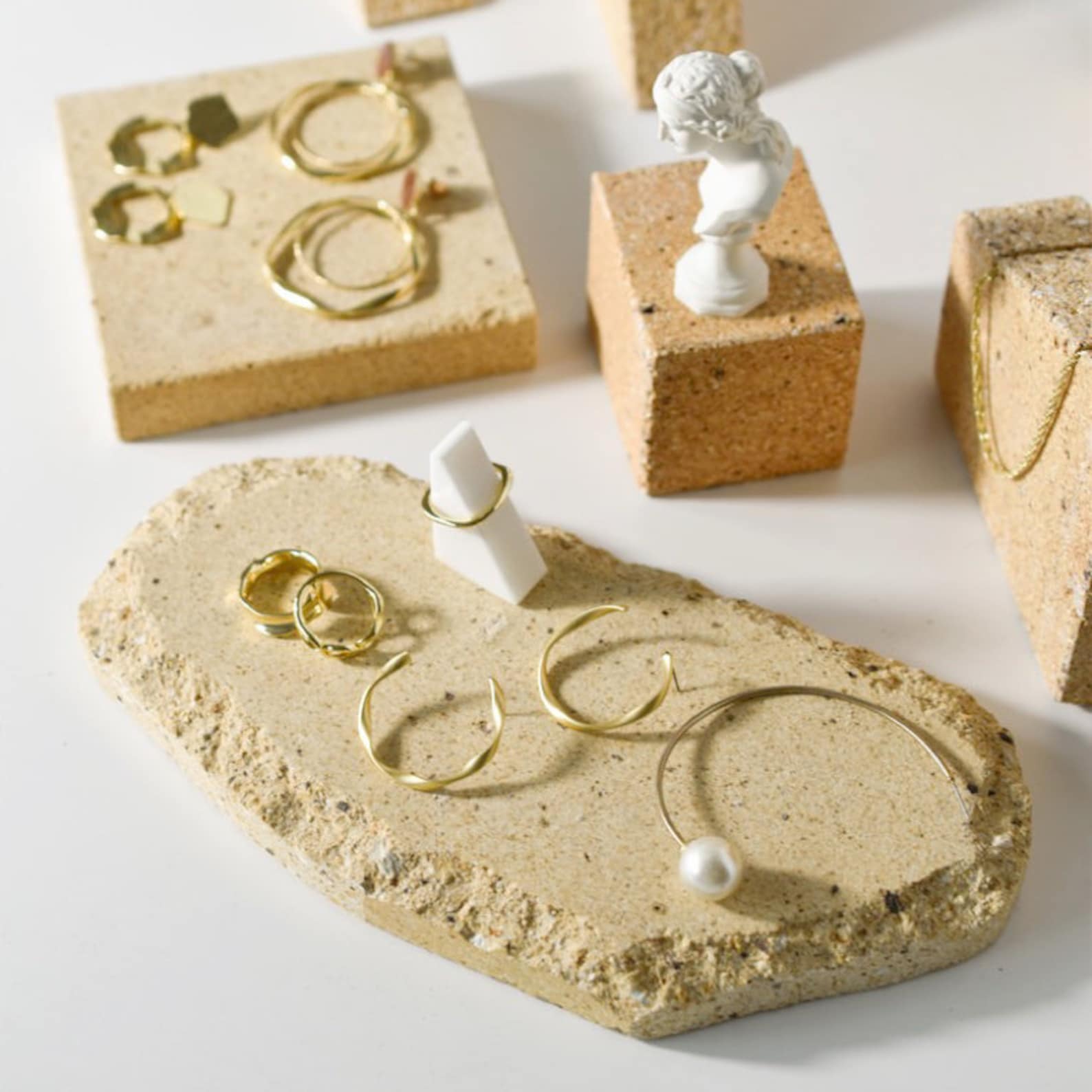 Nature Stone Jewelry Display Marble Jewelry Display Set - Etsy