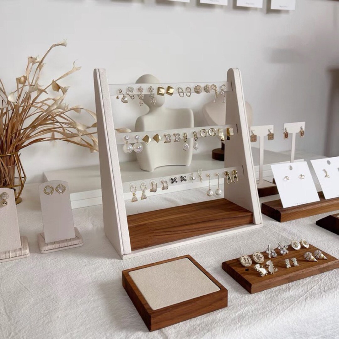 Earrings Display Stand Wood, Jewelry Display Stand, Earrings Display ...