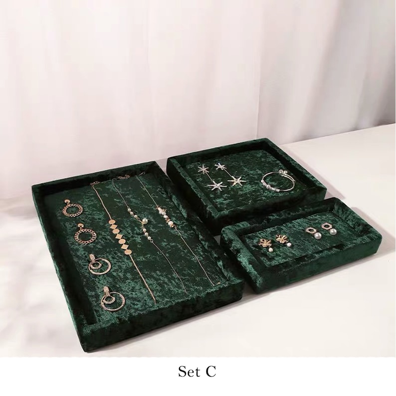 Velvet Jewelry Display Tray Earrings Display Stand Ring | Etsy