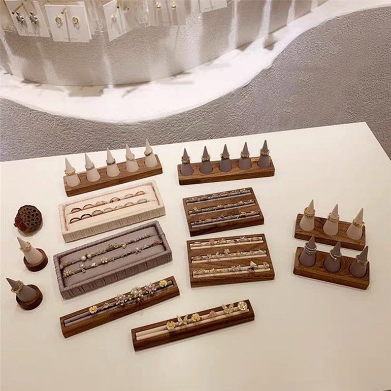 Ring Cone Wood Jewelry Display Walnut Ring Displays Ring - Etsy