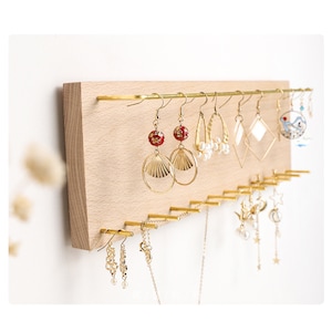 Wall Jewelry Rack Light Wood Jewelry Rack Wall Mountable - Etsy