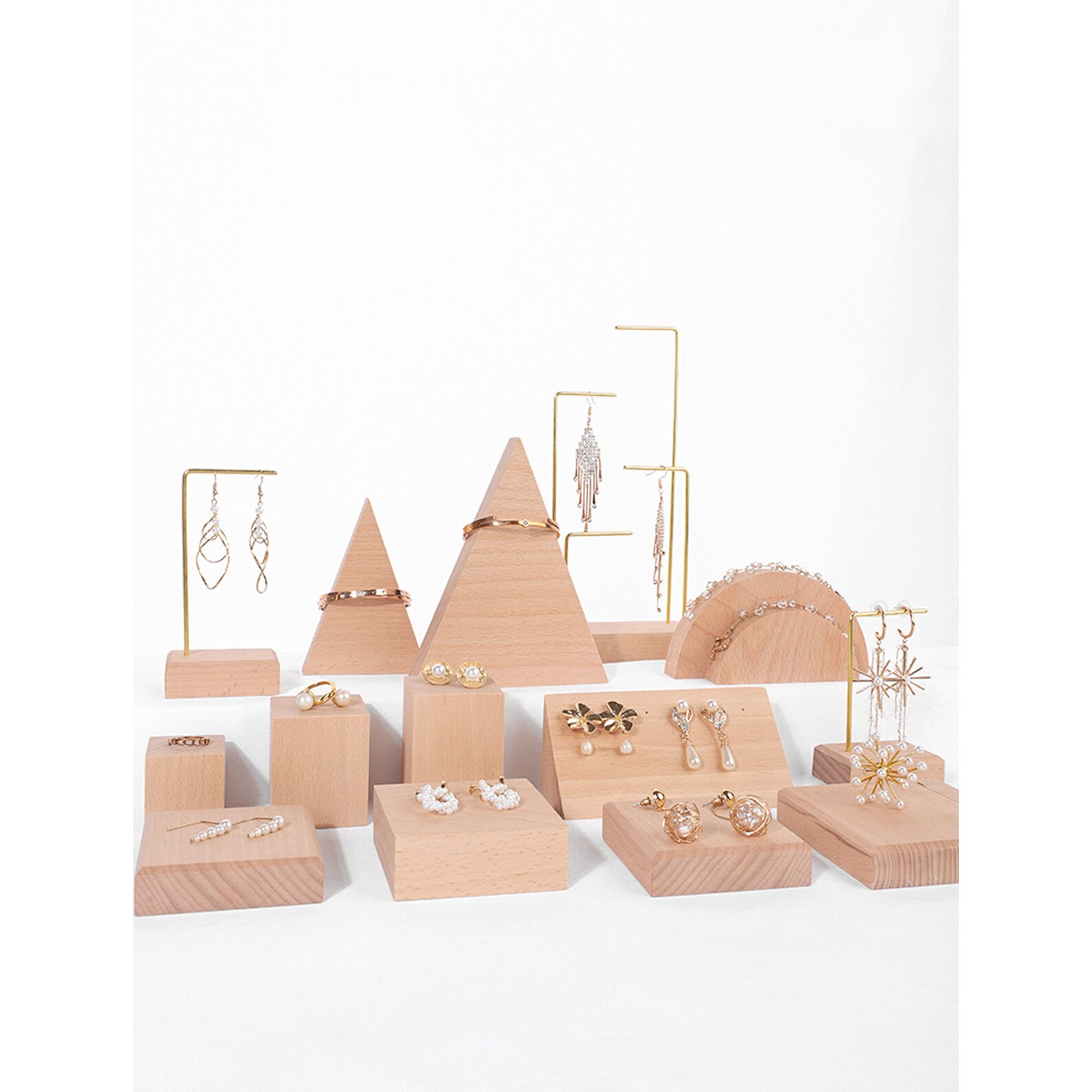 Wood Jewelry Display Set Jewelry Display Wooden Jewelry | Etsy