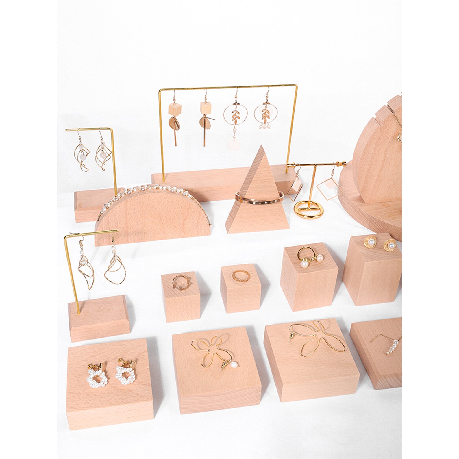 Wood Jewelry Display Set Jewelry Display Wooden Jewelry | Etsy