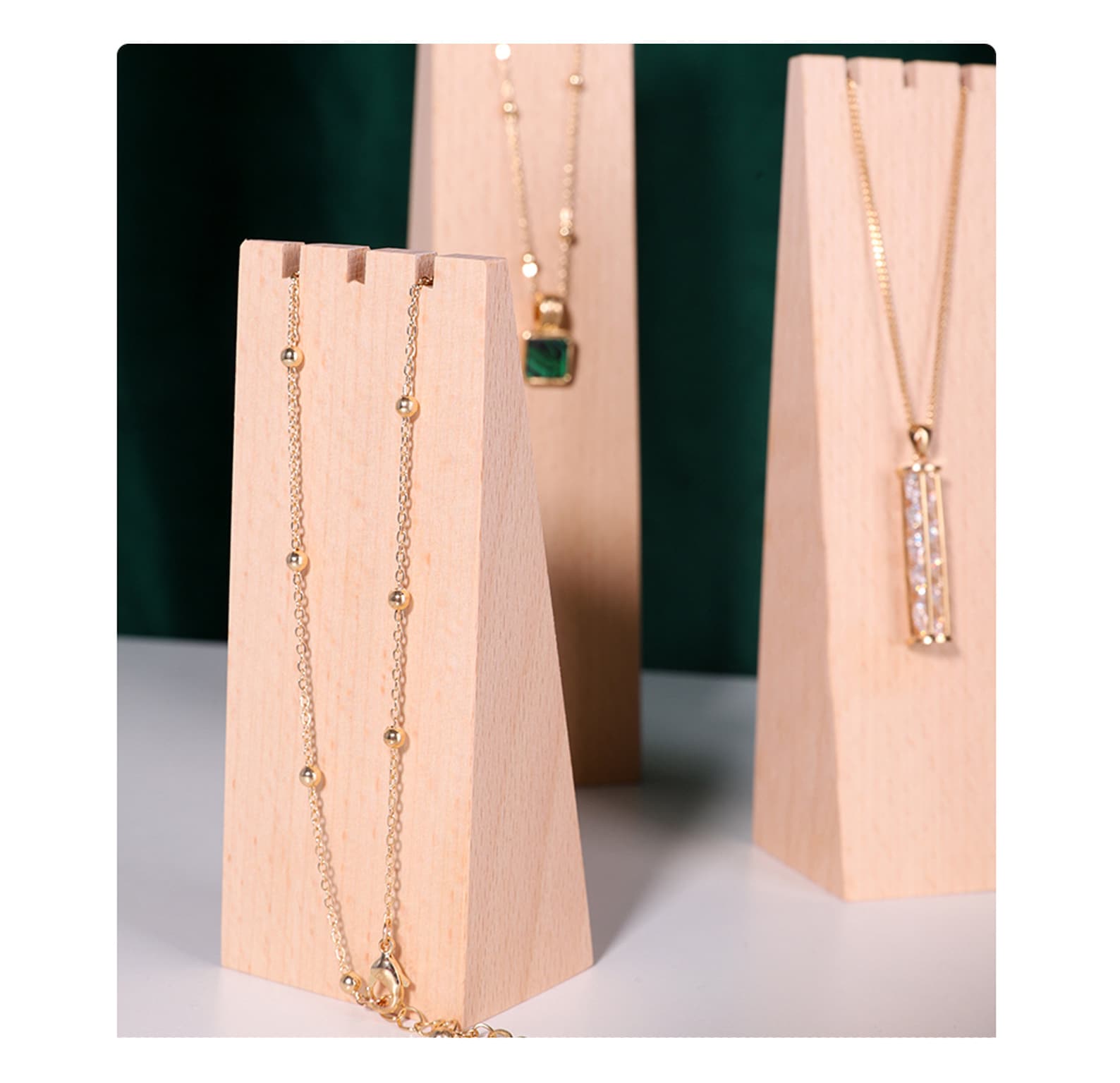Wood Necklace Display Stand, Wooden Jewelry Display Set, Earring ...