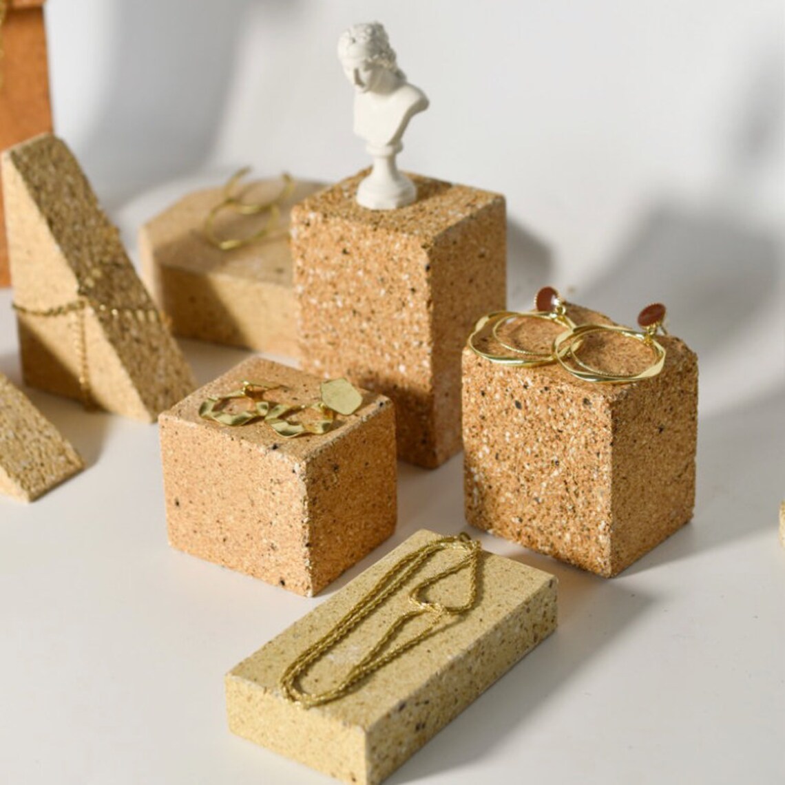 Nature Stone Jewelry Display Marble Jewelry Display Set - Etsy