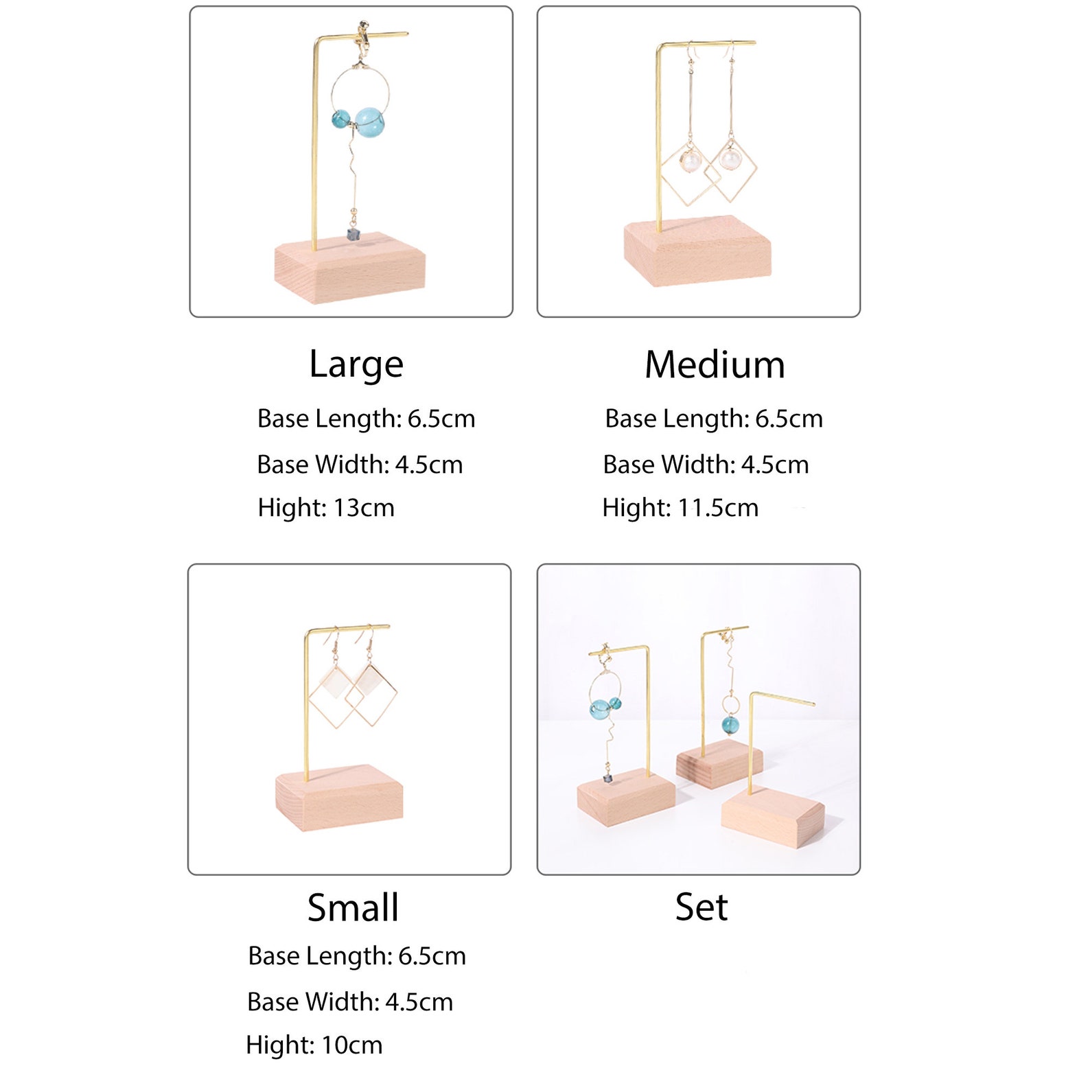 Light Wood Earrings Display Stand Wood Jewelry Display Stand - Etsy