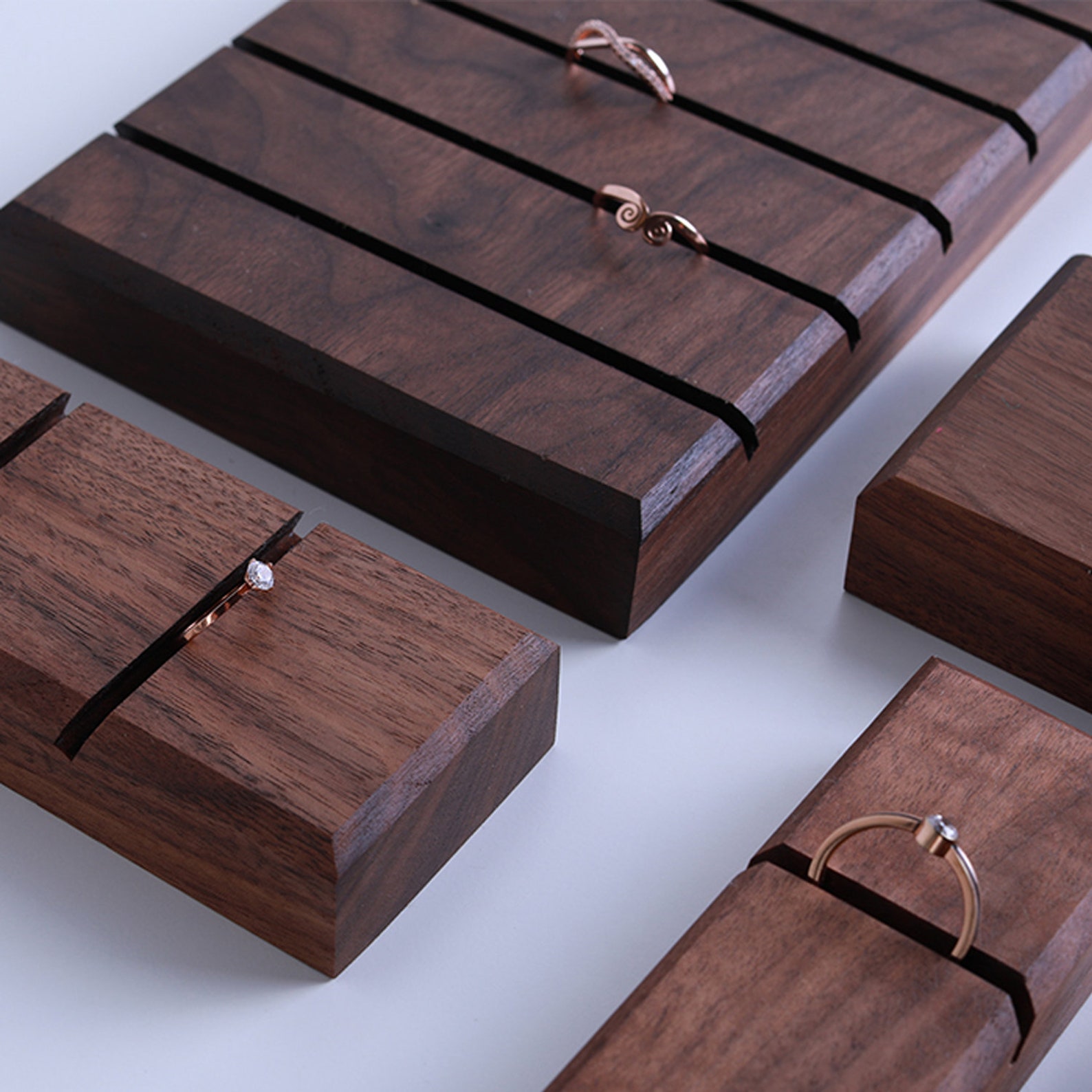 Wood Ring Display Tray Ring Display Holder Ring Display - Etsy