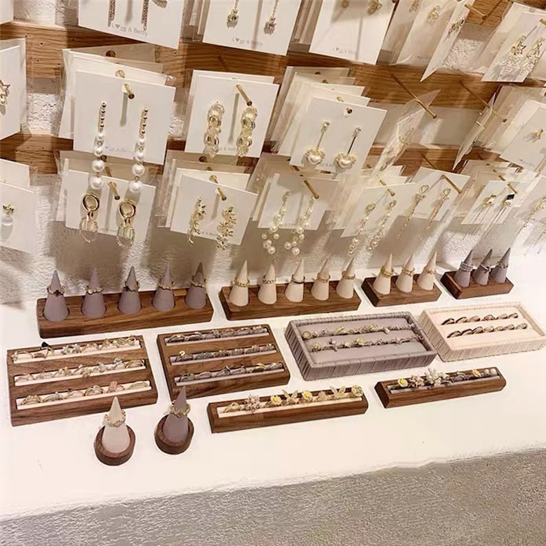 Ring Cone Wood Jewelry Display Walnut Ring Displays Ring - Etsy