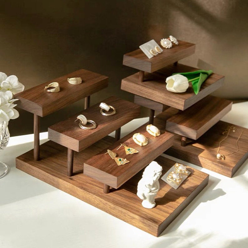 Dark Wood Jewelry Display Riser for Craft Show Earring - Etsy