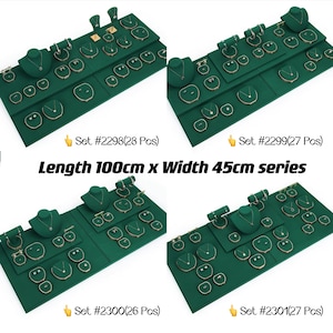 Green Jewelry Display Set, Jewelry Display Stand, Ring Display Holder ...