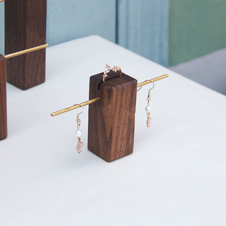 T-bar Earring Display Stand, Wood Earring Holder, Minimalist Jewelry ...