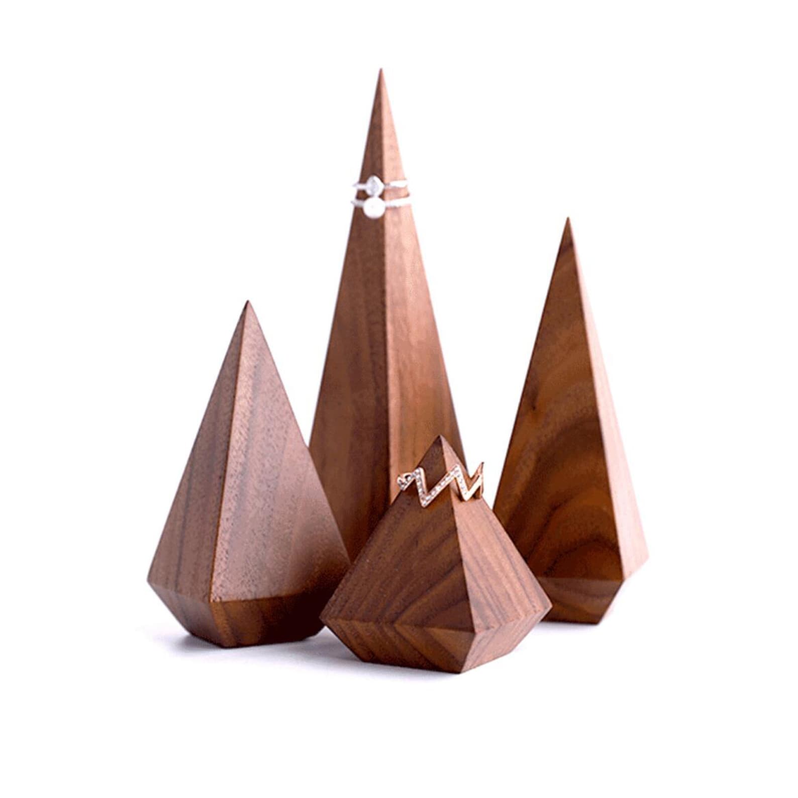 Wood Ring Cone Wood Jewelry Display Ring Display Ring - Etsy