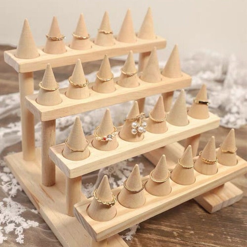 Oval Wood Ring Display - Etsy