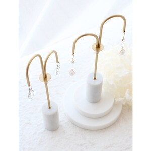 Unique Earrings Display Stand, Metal and Marble Earrings Display Holder ...