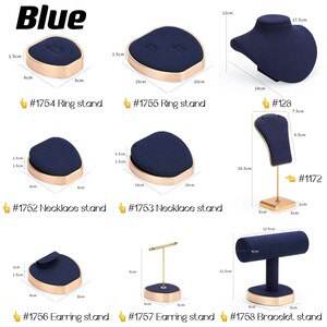 Blue Jewelry Display Set, Jewelry Display Stand, Ring Display Holder ...