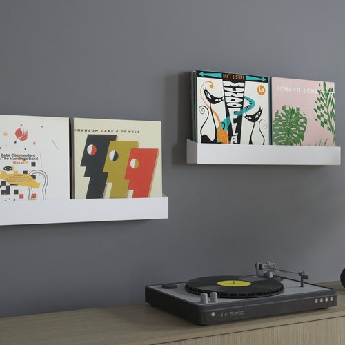 Wall Mounted Vinyl Record Display Shelf. Brass 12 LP - Etsy