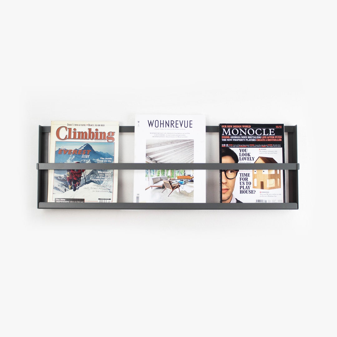 Wall Mounted Big Magazine Rack / Magazine and Book Holder / Gift for ...