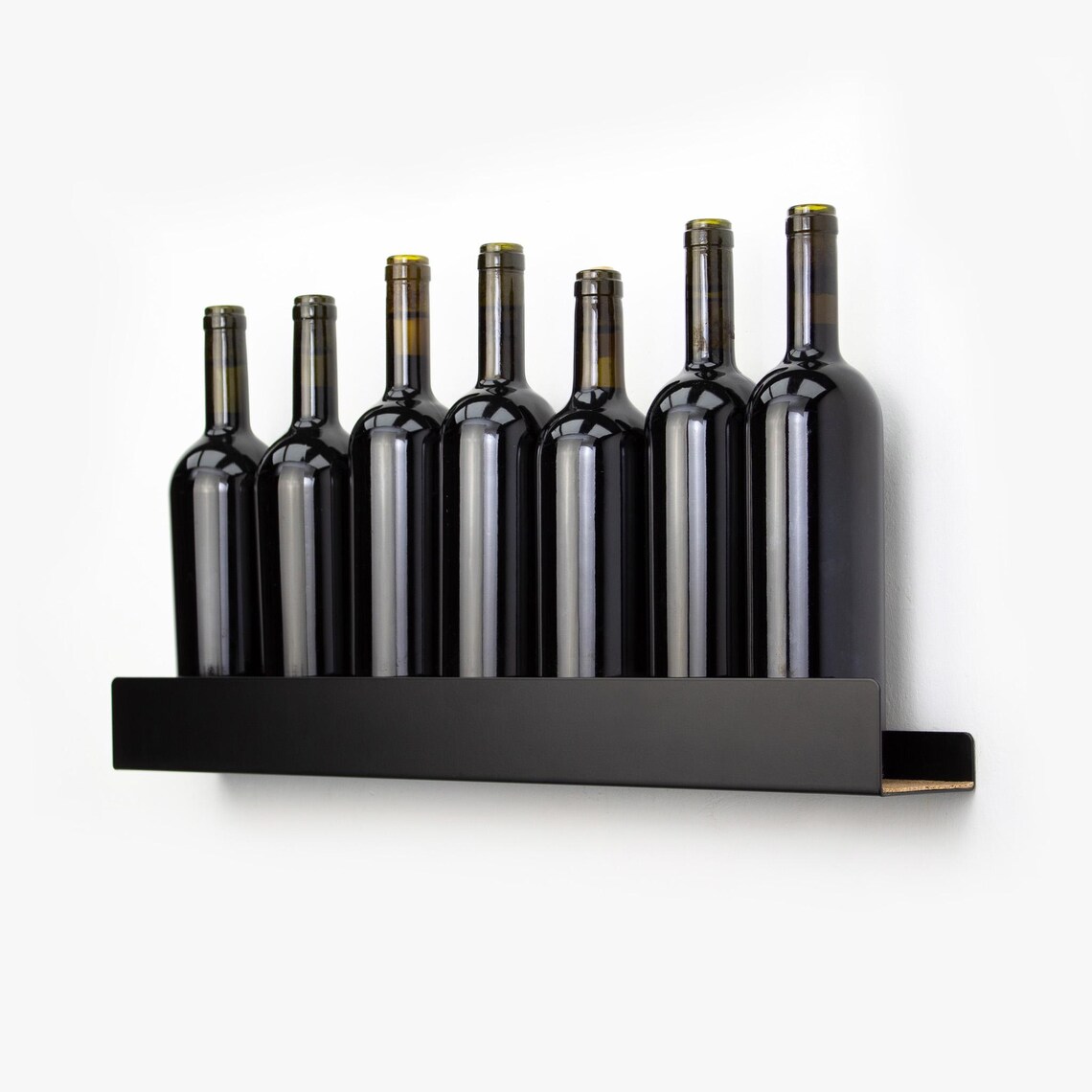 Industrial Black Bar Shelf for Man Cave Wall Decor - Metal Whiskey ...