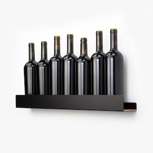 Industrial Black Bar Shelf for Man Cave Wall Decor - Metal Whiskey ...