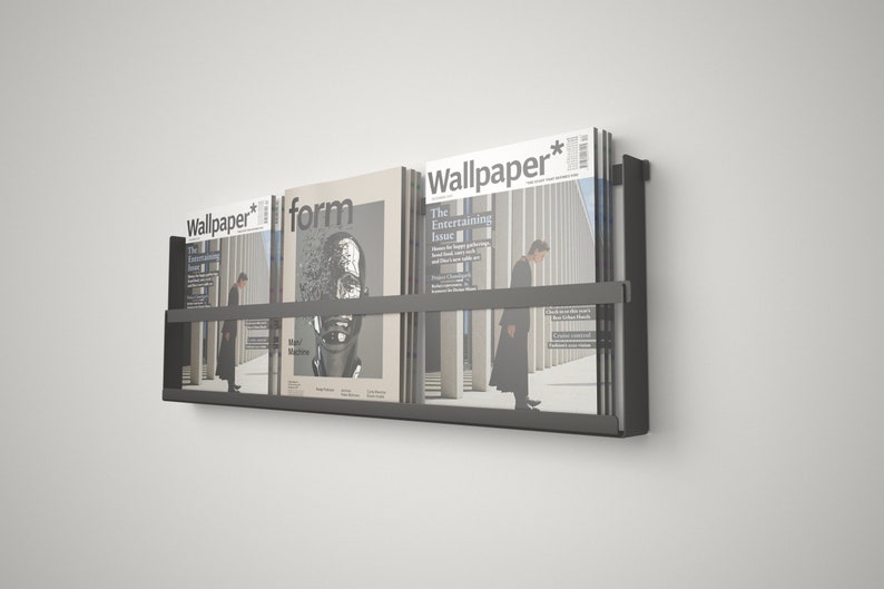 Wall Mounted Magazine Rack Long / Magazine Storage / - Etsy