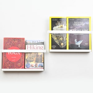 Wall Magazine Rack / White Wall Mounted Magazine Holder / / Minimalist ...