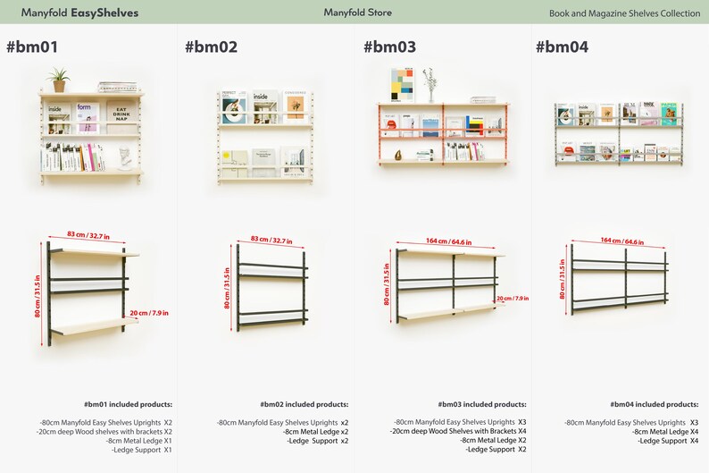 Manyfold Easy Shelves: Custom Display Shelves / Wall Mounted Magazine ...