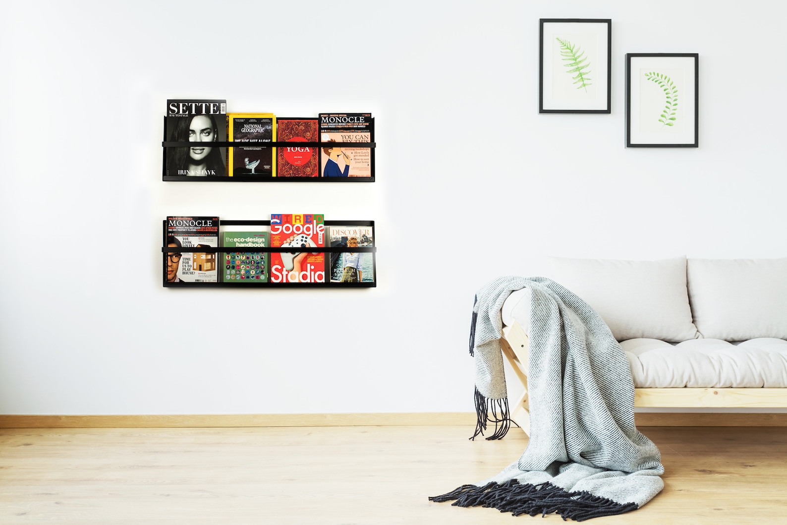 Wall Mounted Big Magazine Rack / Wall Mount Book Shelf / | Etsy