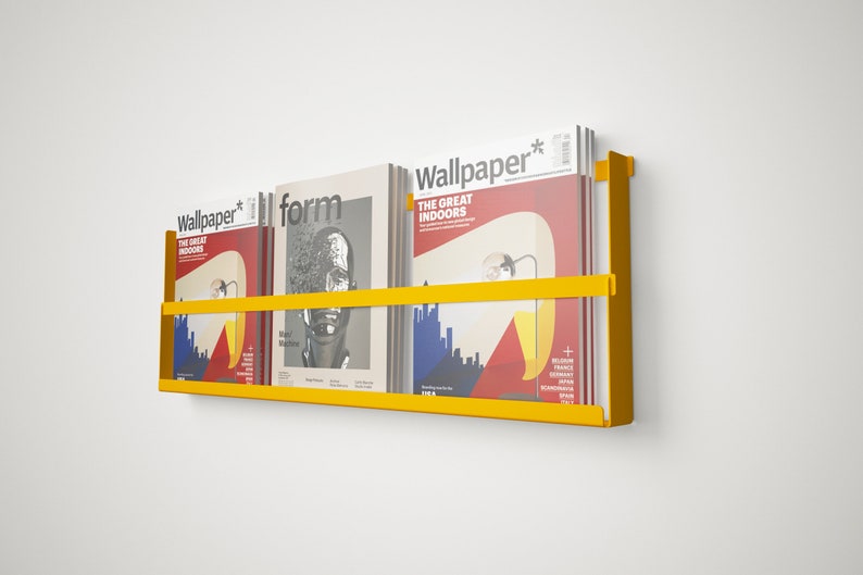 Wall Mounted Magazine Rack Long / Magazine Storage / - Etsy