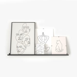 Floating Picture Shelf / Wide Photo Rail / Metal Picture Ledge ...