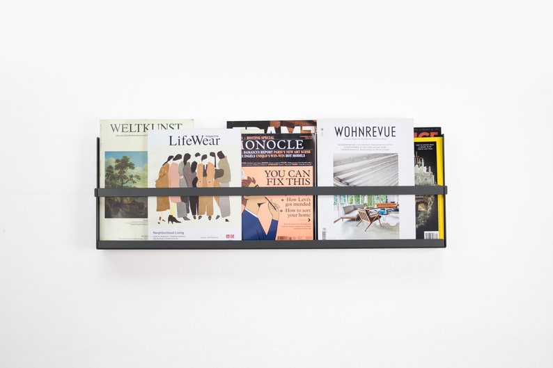 Wall Mounted Magazine Rack Long / Magazine Storage / - Etsy