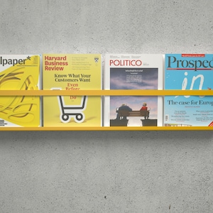 Wall Magazine Rack / White Wall Mounted Magazine Holder / / Minimalist ...