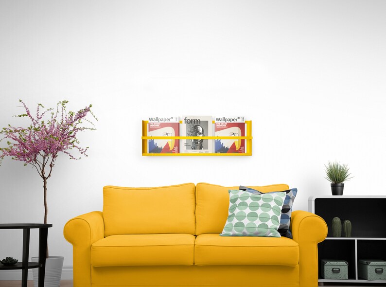 Wall Mounted Magazine Rack Long / Magazine Storage / - Etsy