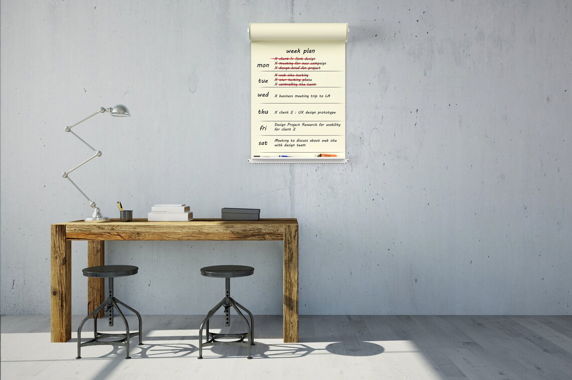 Paper Roller with Pen Holder /Paper Dispenser Wall Mounted / | Etsy