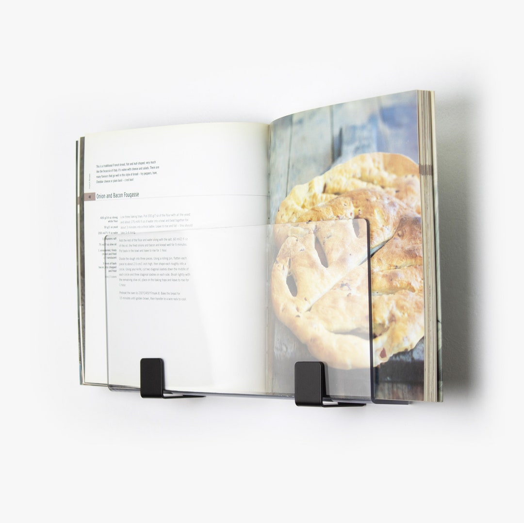 Cookbook Stand / Clear Acrylic Magazine Holder / Gray Magazine Rack ...