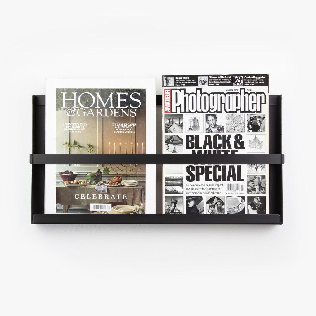 Wall Magazine Rack / Book Holder / Metal Magazine Storage / Magazine ...