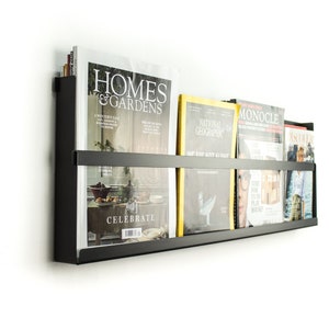 Wall Mounted Big Magazine Rack / Wall Mount Book Shelf / | Etsy