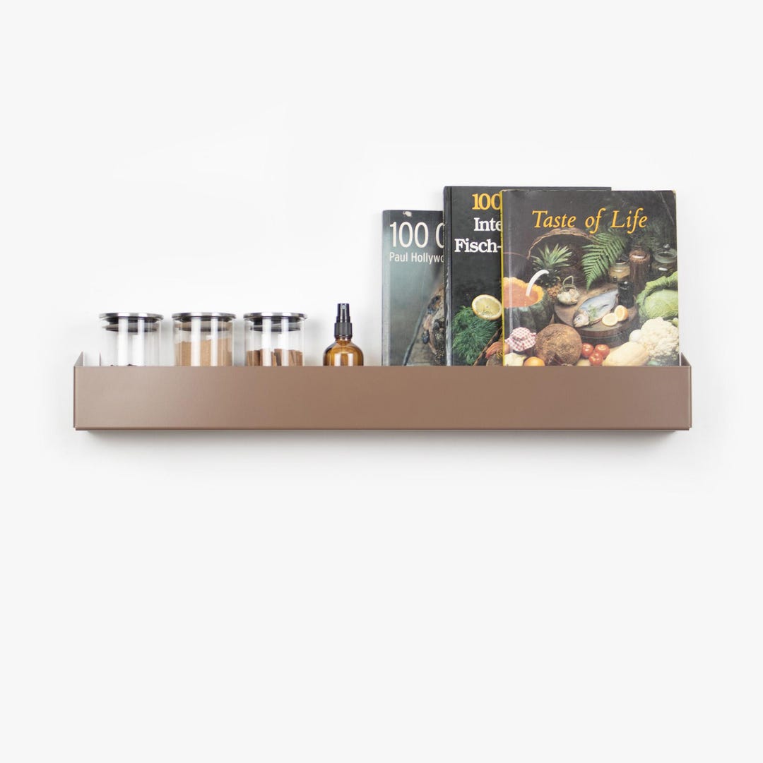 Kitchen Shelf / Brown Cookbook Stand / Metal Kitchen Rack / Floating ...