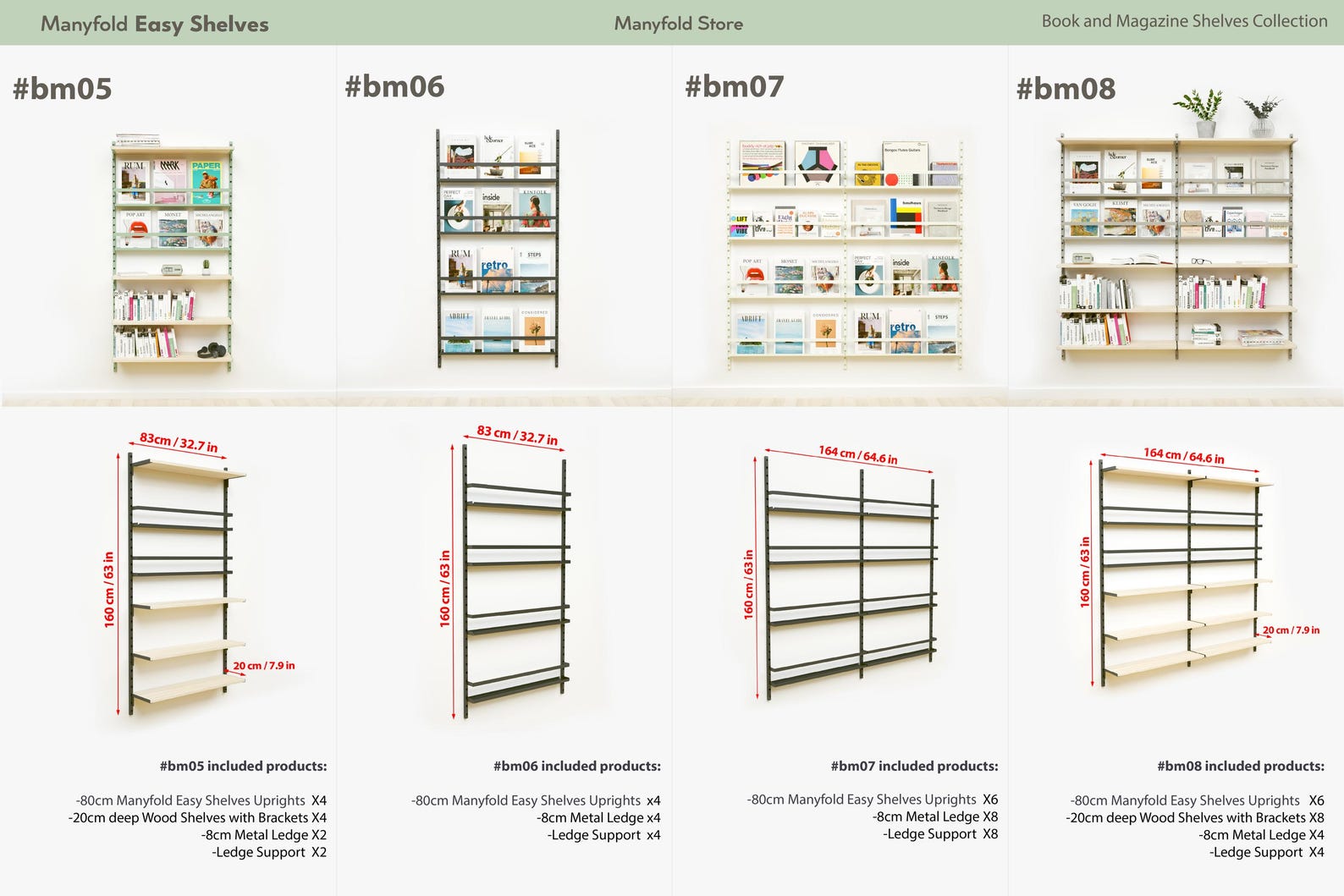 Manyfold Easy Shelves: Custom Display Shelves / Wall Mounted Magazine ...