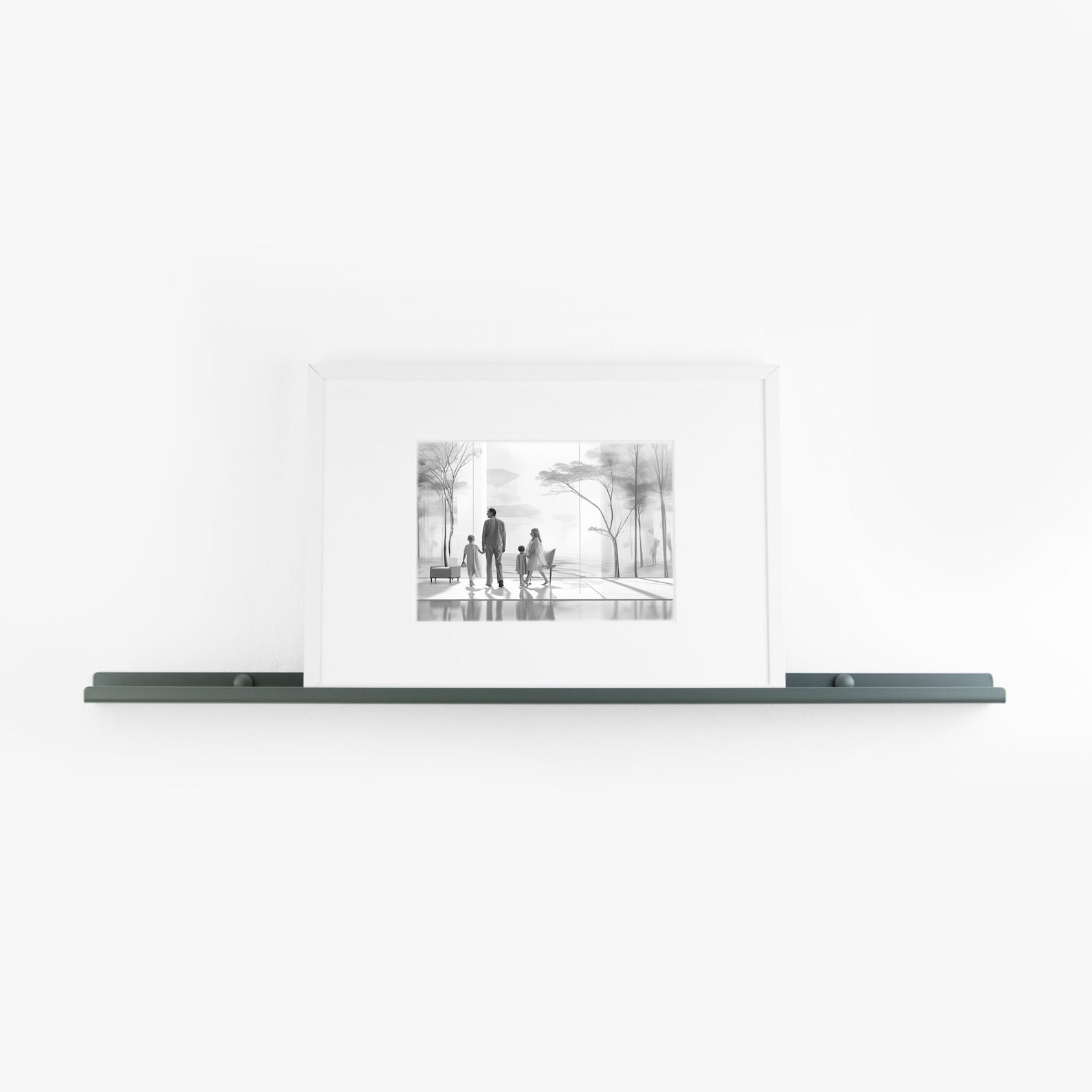 Minimalist Metal Wall Shelf Ledge for Pictures and Records / 1' Thin ...