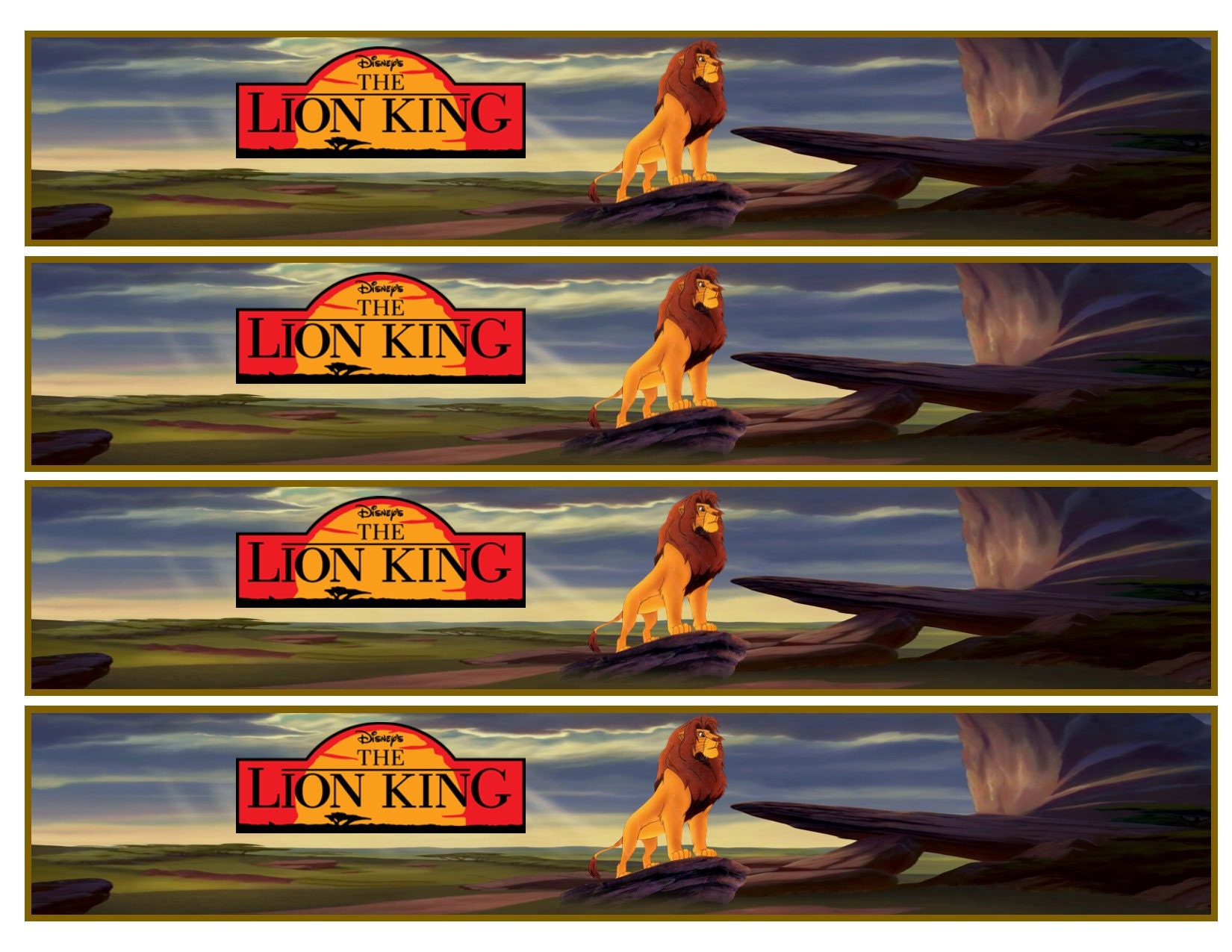 Lion King Water Bottle Label - Etsy