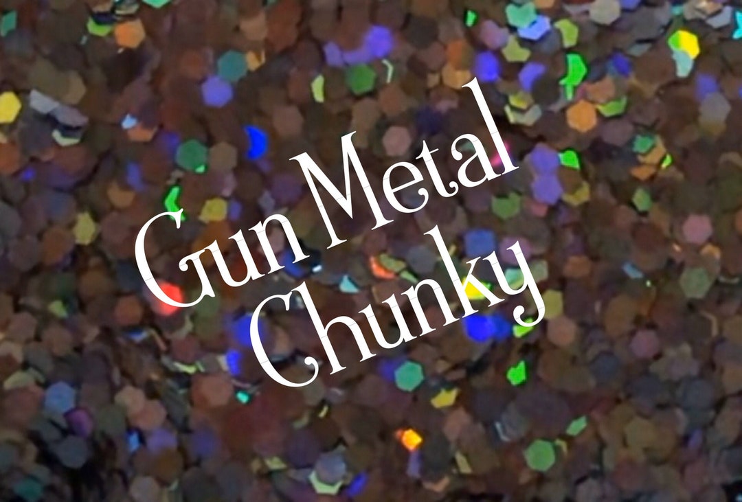 Gun Metal CHUNKY Mix/ A Holographic Gun Metal Gray Chunky Mix of 3 ...